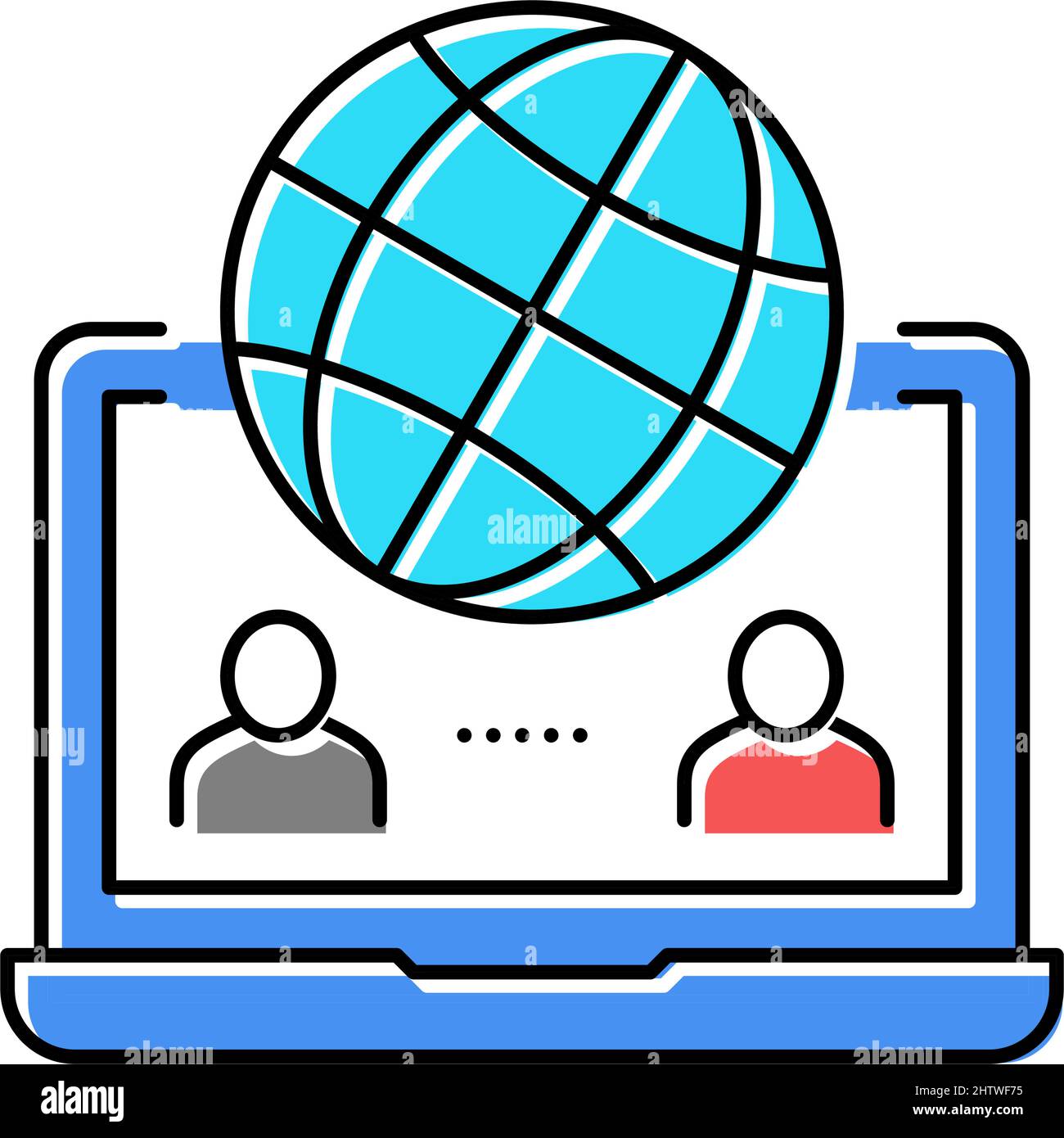 international video communication color icon vector illustration Stock ...