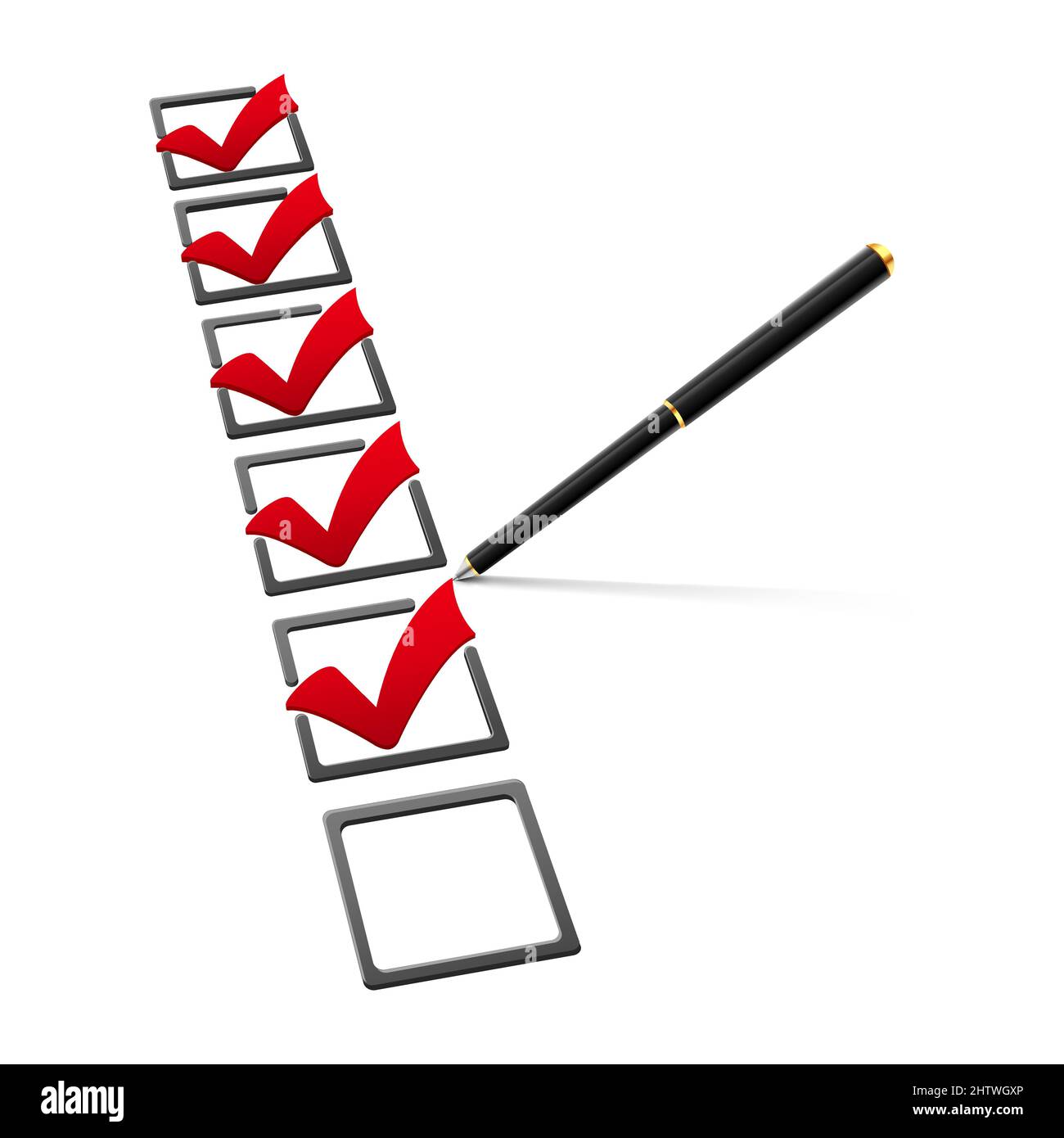 Checklist with pen vector illustration on white background Stock Vector ...