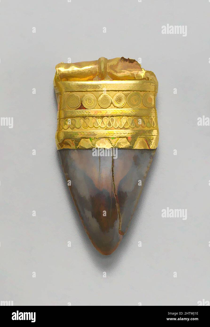 Art inspired by Tooth pendant set in gold, Late Classical, 4th century ...