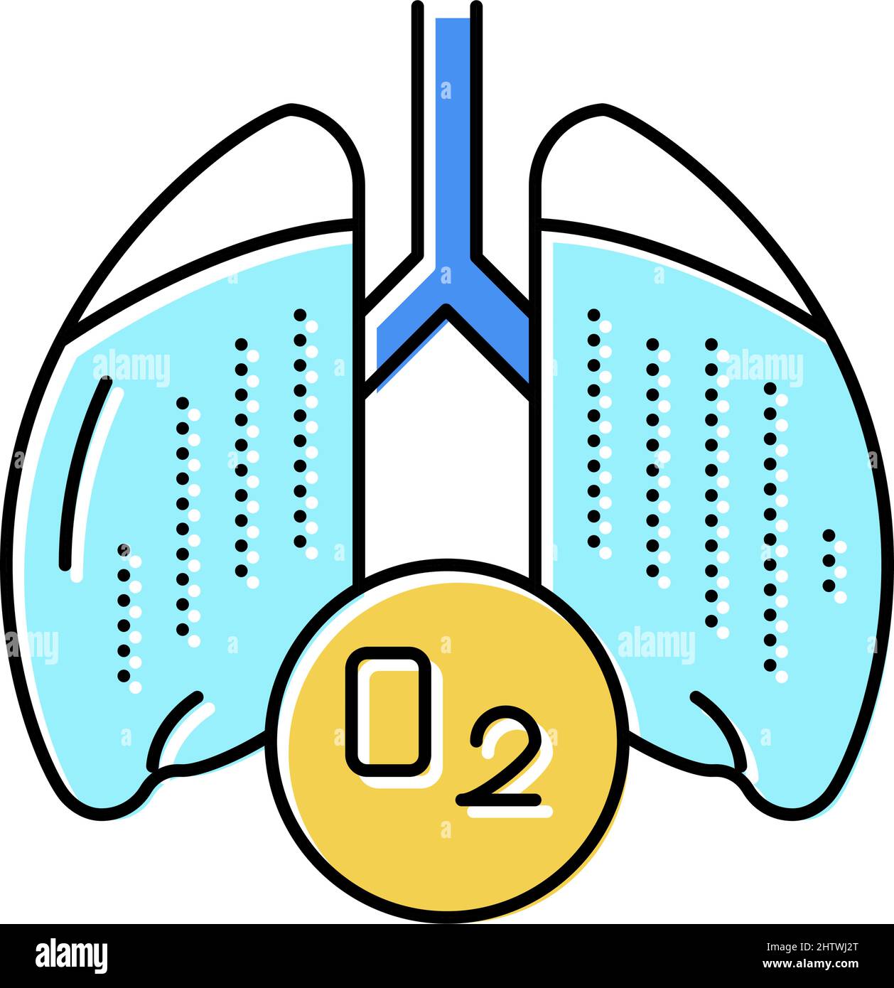 lungs with oxygen color icon vector illustration Stock Vector Image ...