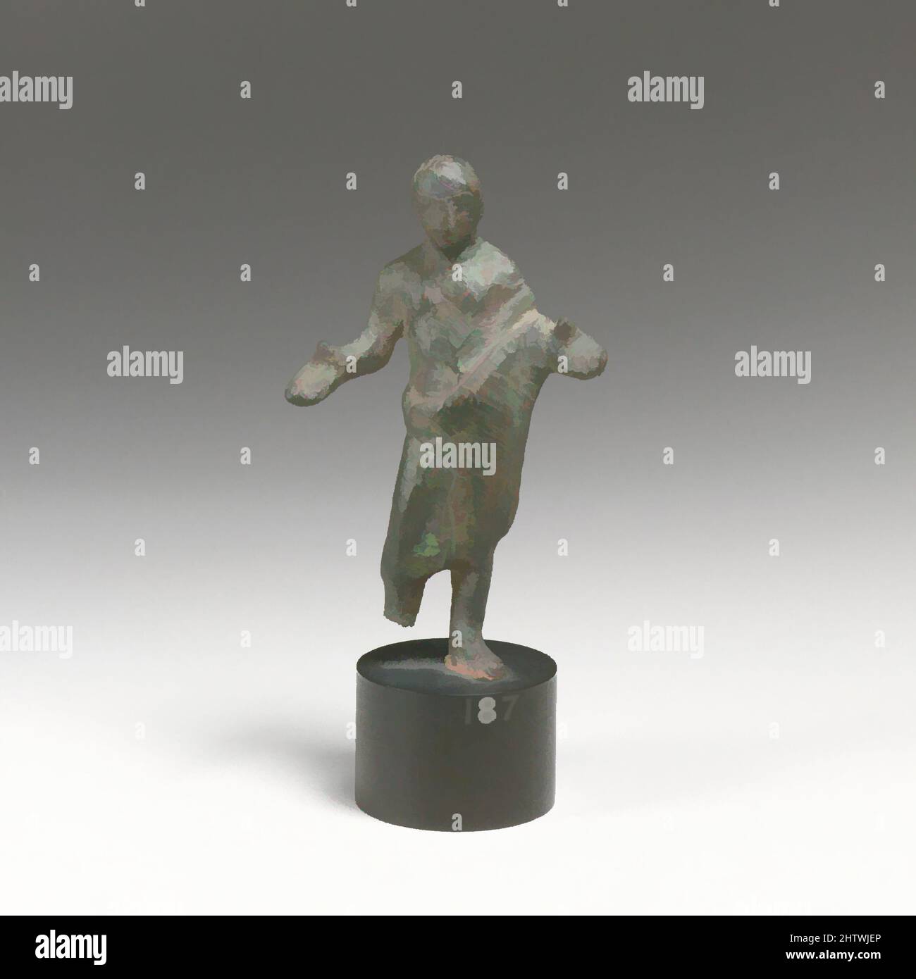 Art inspired by Statuette of an orator ?, Bronze, H.: 3 3/16 in. (8.1 ...