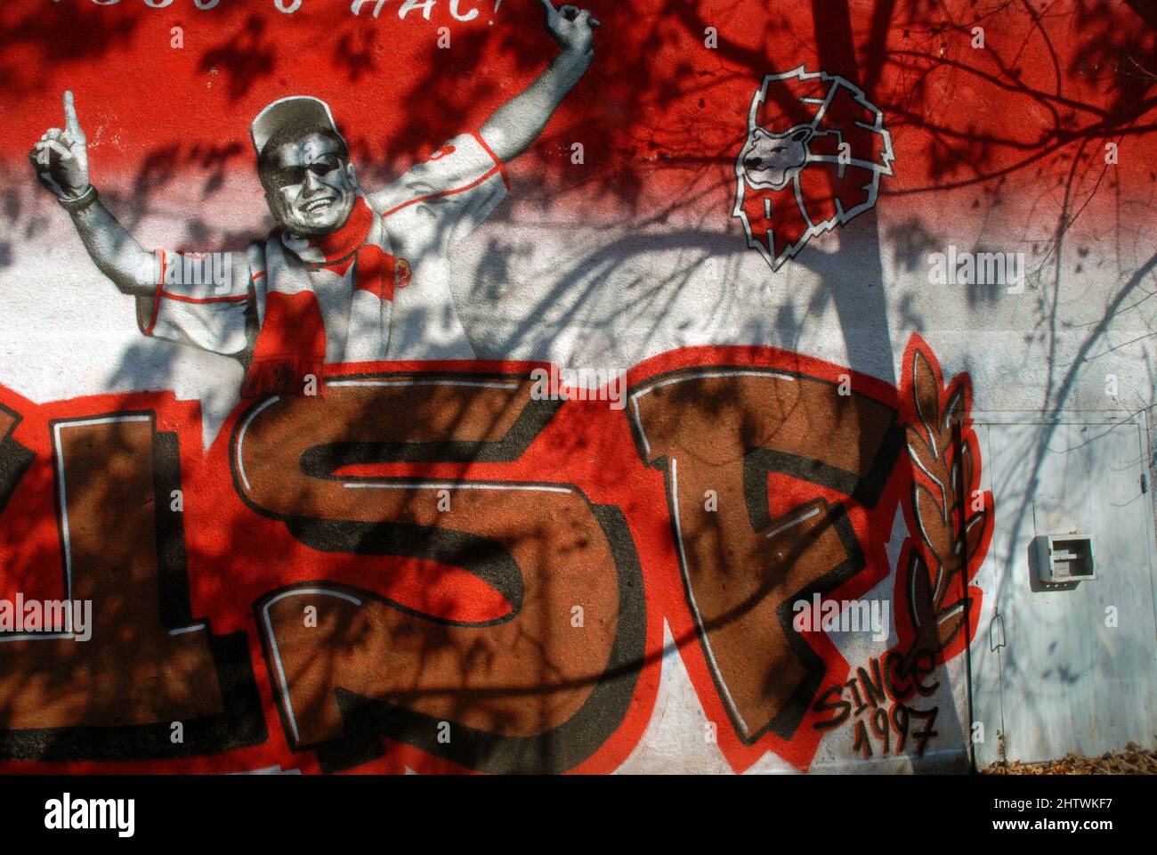 Street art celebrating PFC CSKA Sofia football club, Sofia, Bulgaria ...