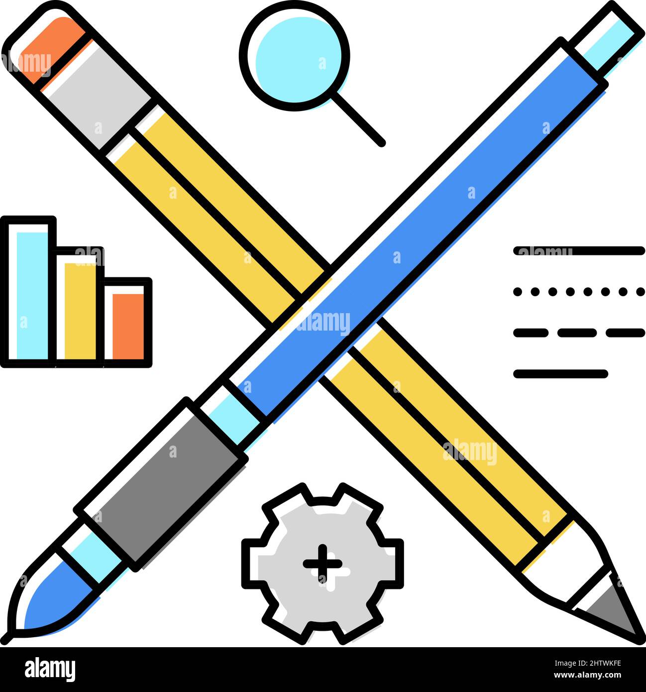 content strategy color icon vector illustration Stock Vector Image ...