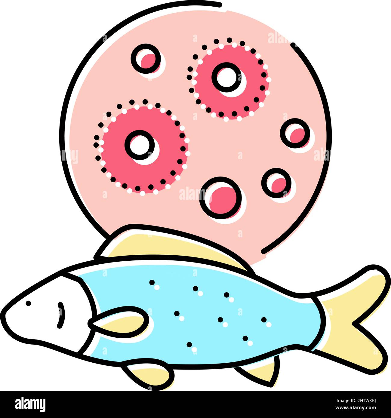 mycobacterium marinum fish color icon vector illustration Stock Vector ...