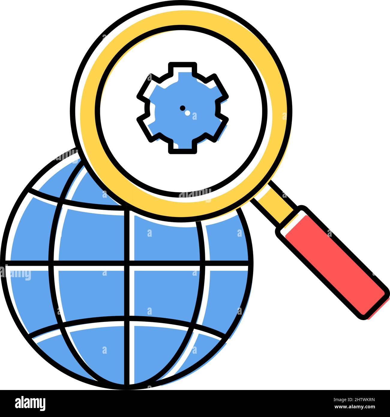 earth gear research color icon vector illustration Stock Vector Image ...