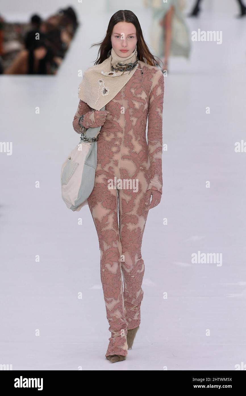 Model Clara Denison walks on the runway at the Acne fashion show during ...