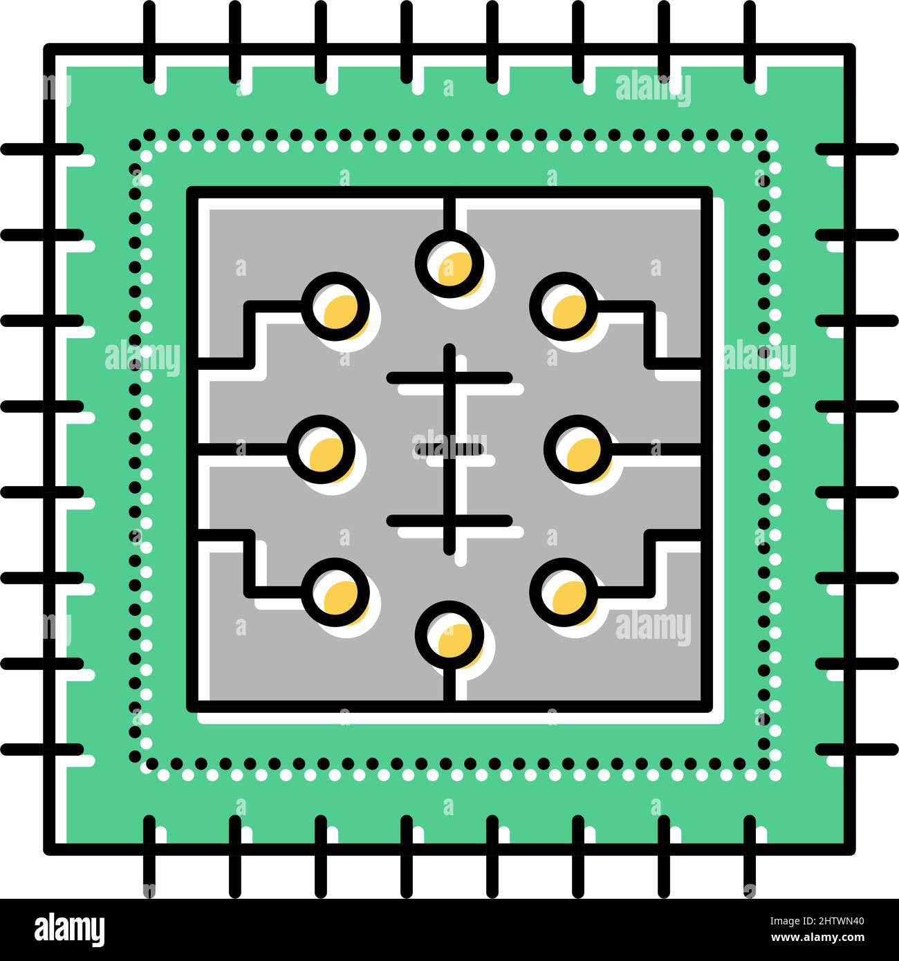 Micro Chip Color Icon Vector Illustration Stock Vector Image And Art Alamy