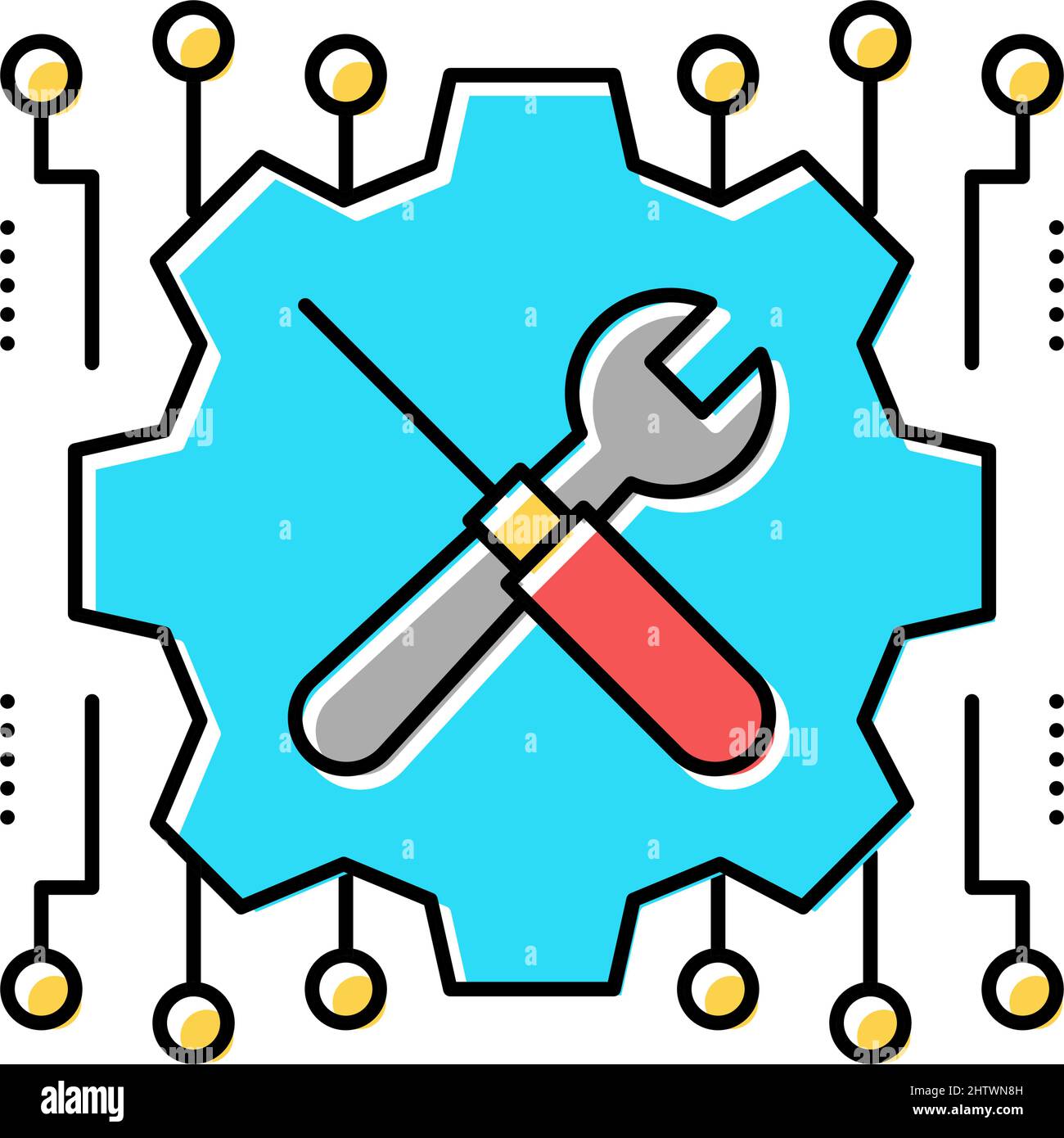 Meachanical fix incident icon hi-res stock photography and images - Alamy