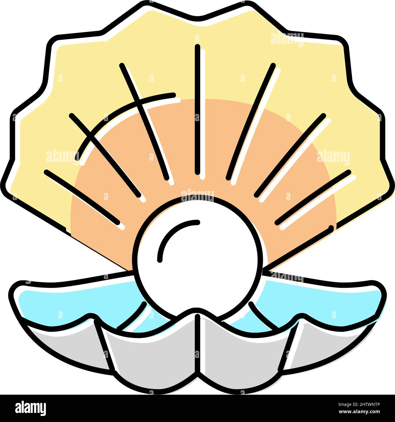 pearl oyster shell color icon vector illustration Stock Vector Image ...