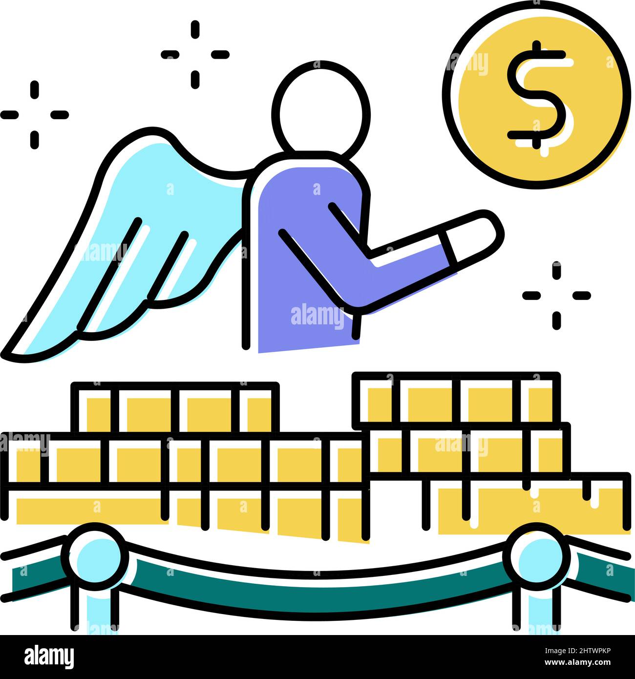 access to business angels or venture capital color icon vector ...