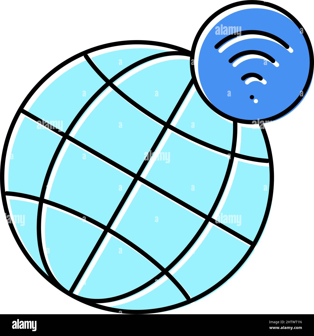 worldwide wifi connection color icon vector illustration Stock Vector ...