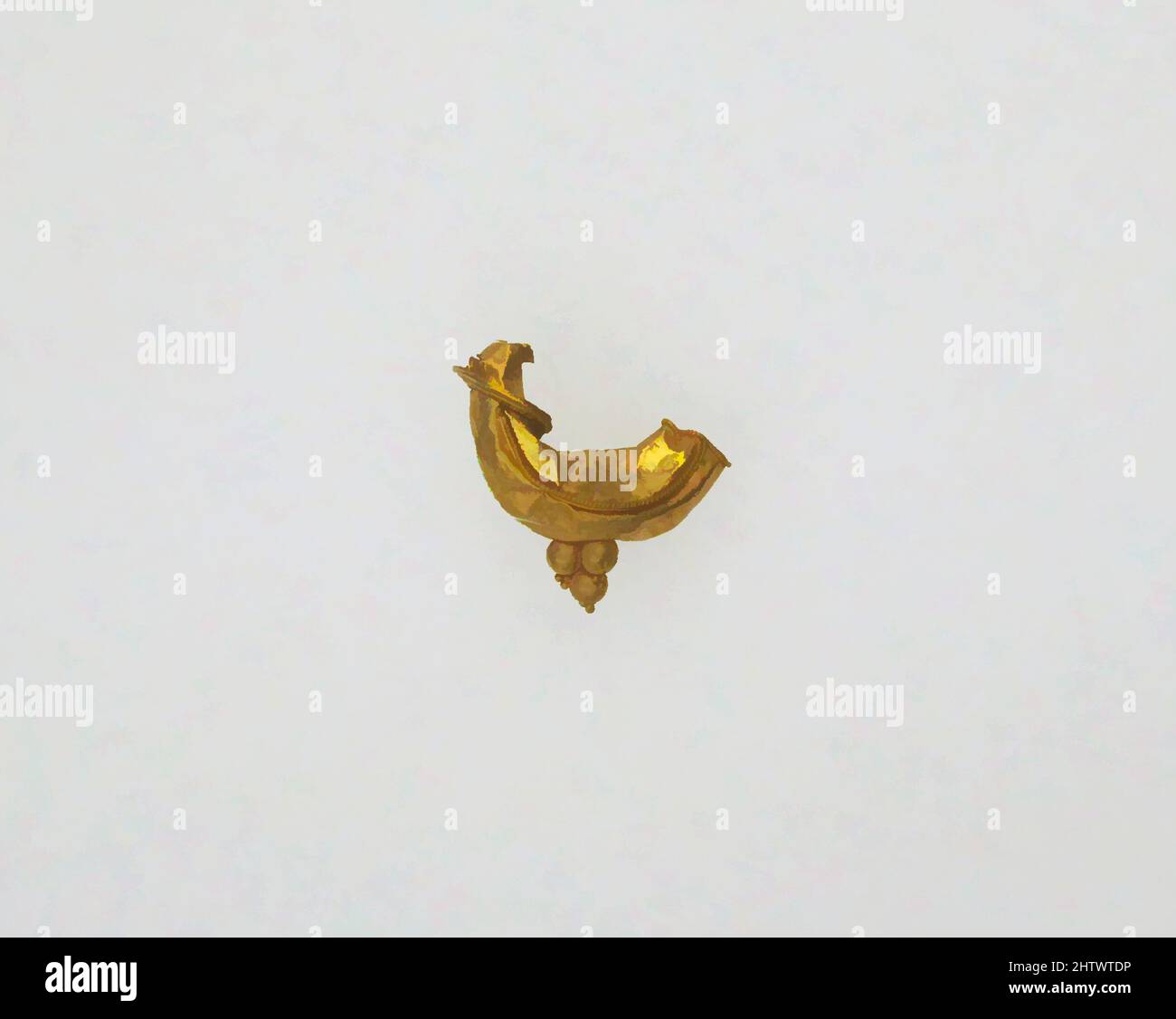 Art inspired by Earring, boat-shaped, Gold, Other: 7/8 × 3/8 × 5/8 in ...