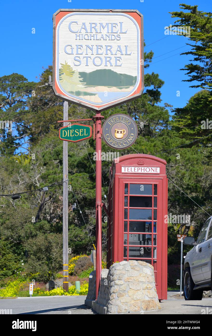 The quaint General Store and gas station on Hwy 1, Carmel Highlands CA ...