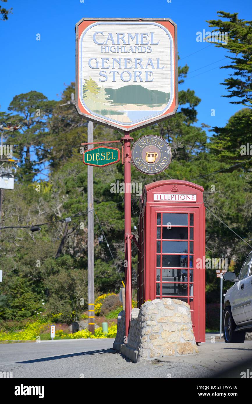 The quaint General Store and gas station on Hwy 1, Carmel Highlands CA ...