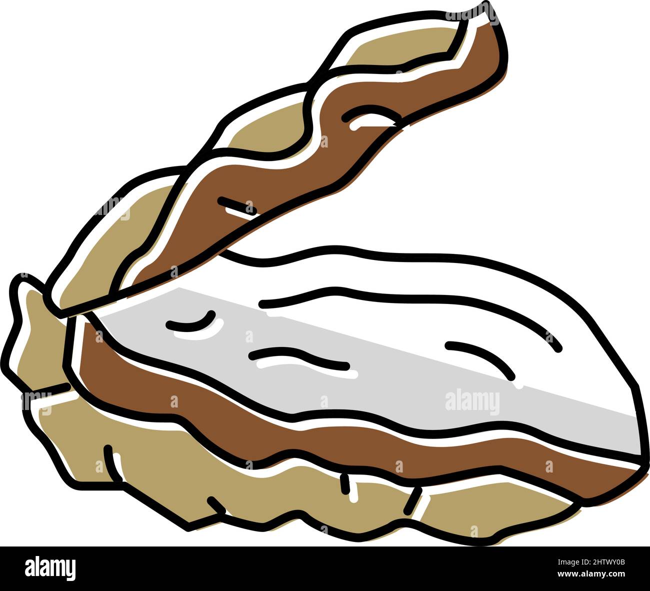 oyster opened shell color icon vector illustration Stock Vector Image ...