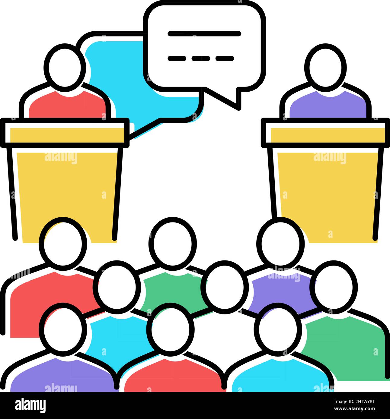 debate on forum color icon vector illustration Stock Vector Image & Art ...