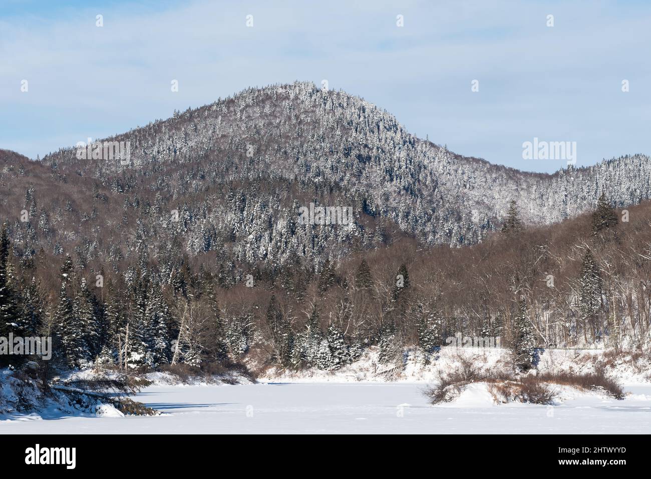 n winter, the valley of the Jacques-Cartier river in the Jacques ...