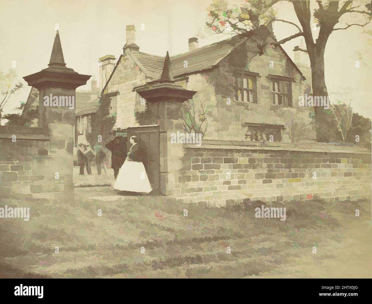 Art inspired by Oakwell Hall, 1860s, Albumen silver print from glass ...
