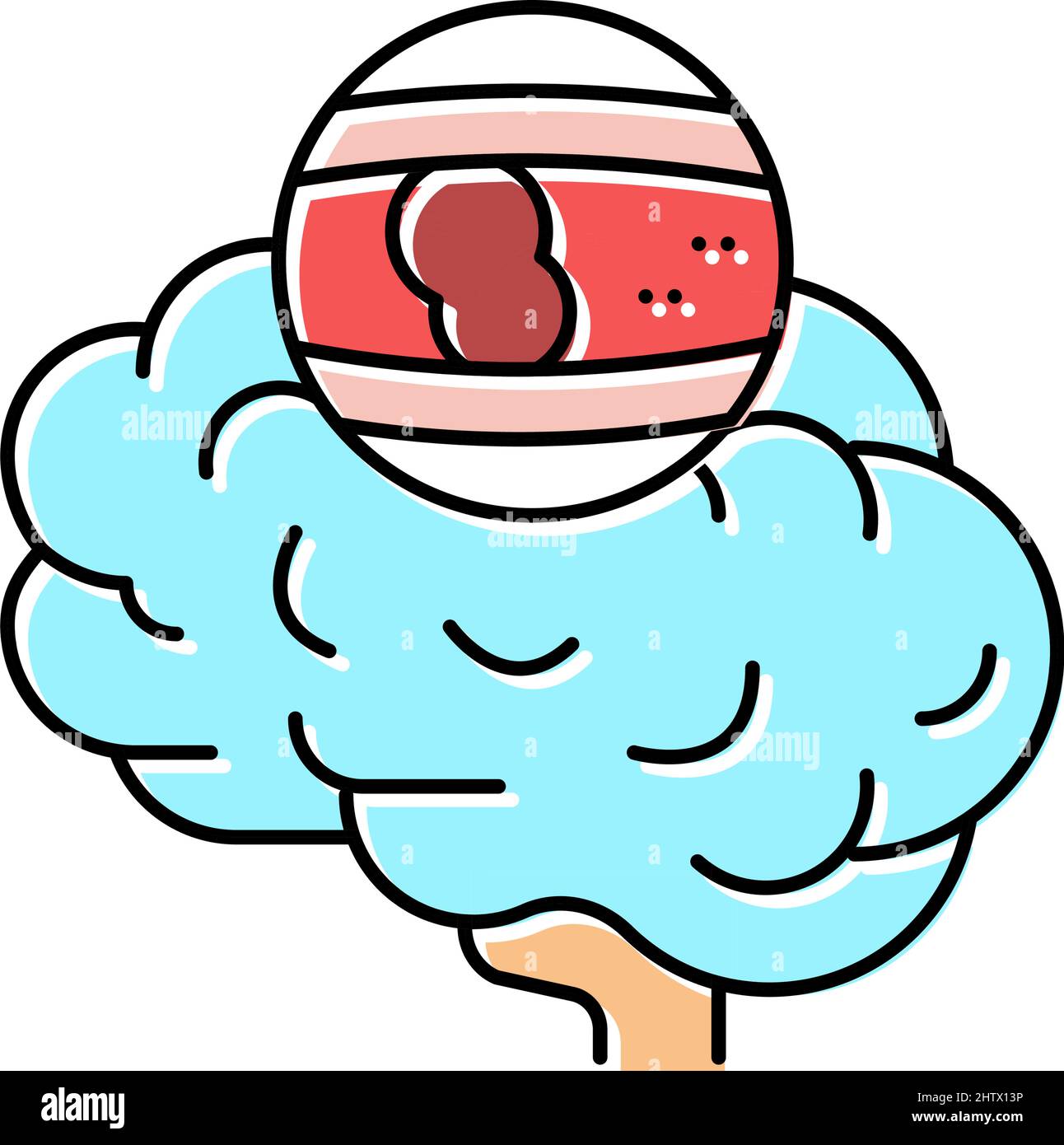 stroke brain problem color icon vector illustration Stock Vector Image ...