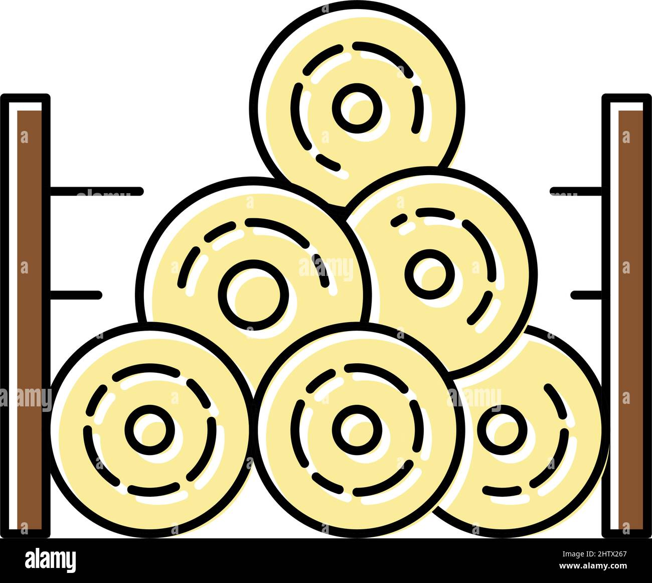 wooden timber storage color icon vector illustration Stock Vector Image ...