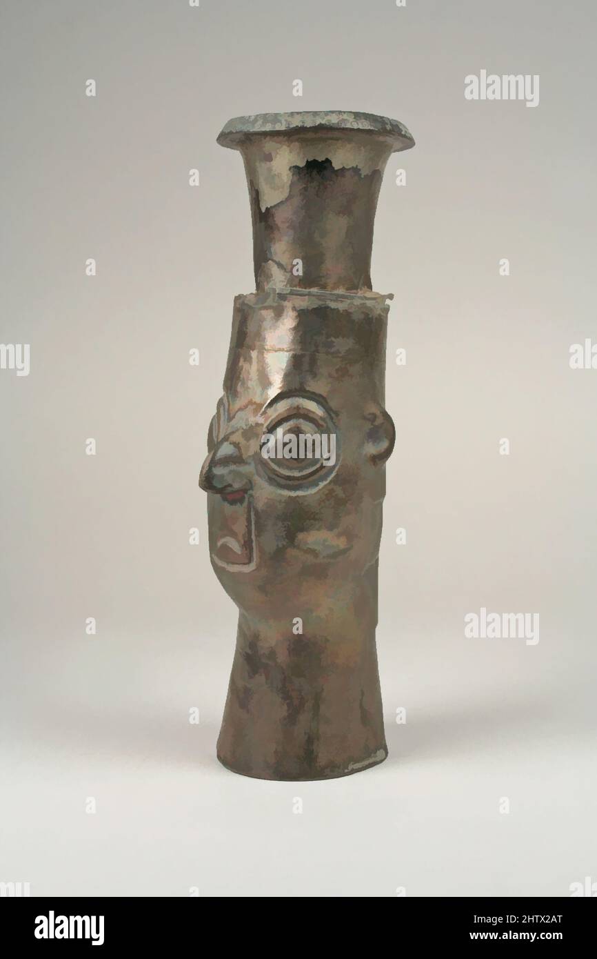 Art inspired by Face Beaker, 12th–15th century, Peru, Chimú, Silver ...