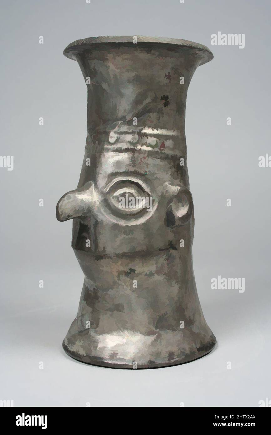 Art inspired by Face Beaker, 12th–15th century, Peru, Chimú, Silver ...