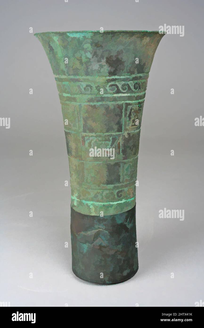 Art inspired by Beaker, 12th–15th century, Peru, Chimú, Silver, Height ...