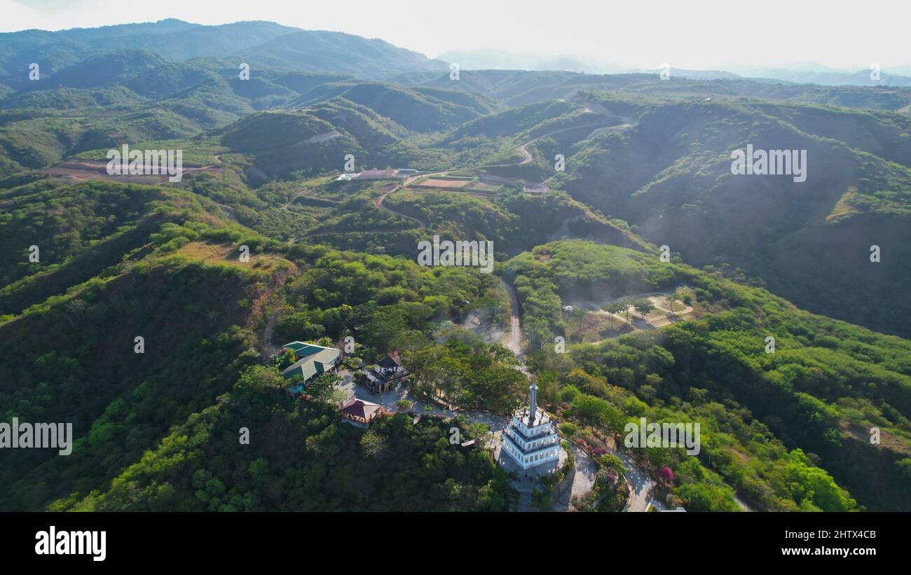 Aerial View of the hilly area of Tondo Village near Palu bay. Located ...