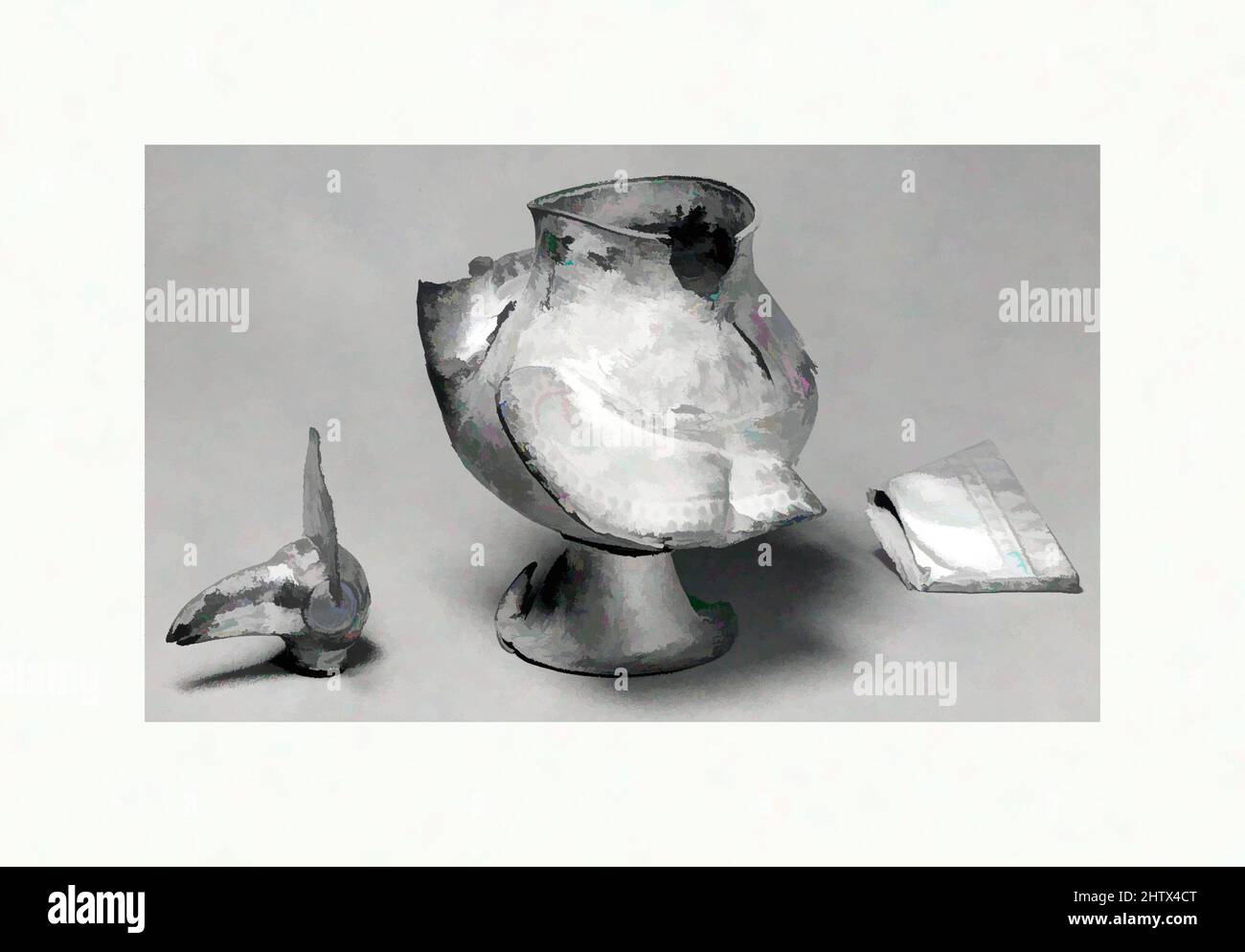 Art inspired by Bird Vesel, 12th–15th century, Peru, Chimú, Silver, H x ...