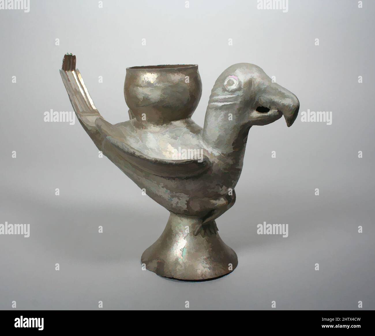 Art inspired by Bird Vessel, 12th–15th century, Peru, Chimú, Silver, H ...