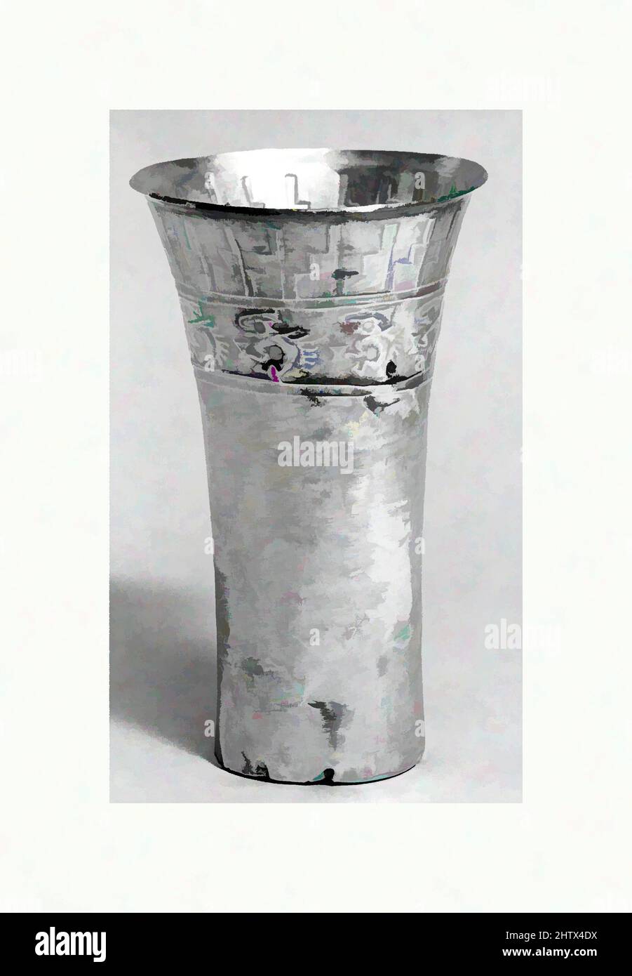 Art inspired by Beaker, 14th–15th century, Peru, Chimú, Silver, H. 8 x ...