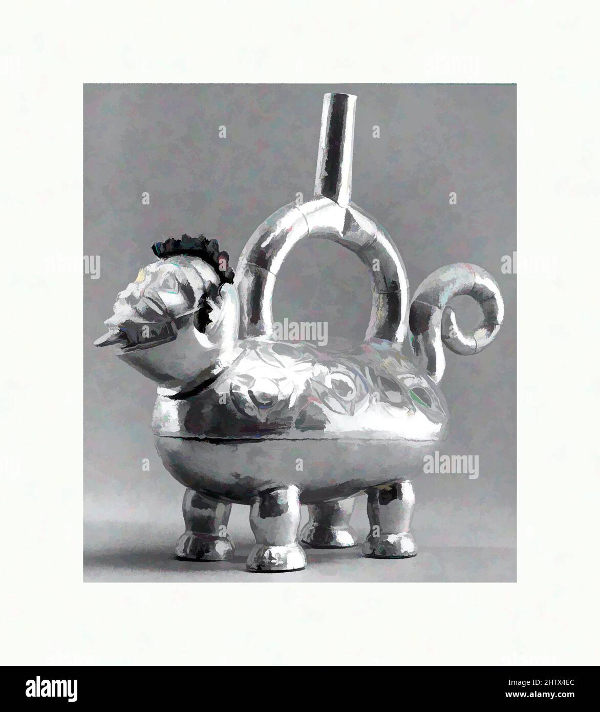 Art inspired by Feline Bottle, 14th–15th century, Peru, Chimú, Silver ...