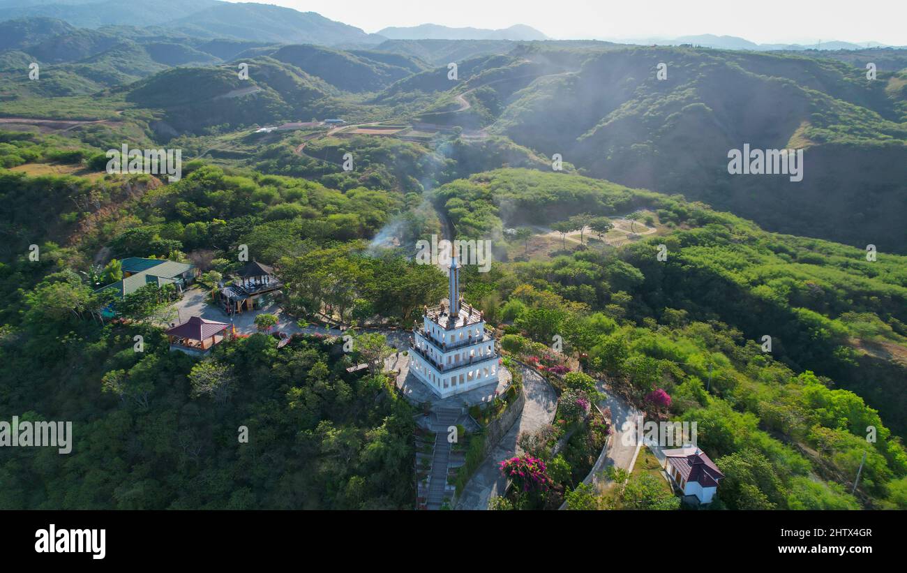 Aerial View of the hilly area of Tondo Village near Palu bay. Located ...