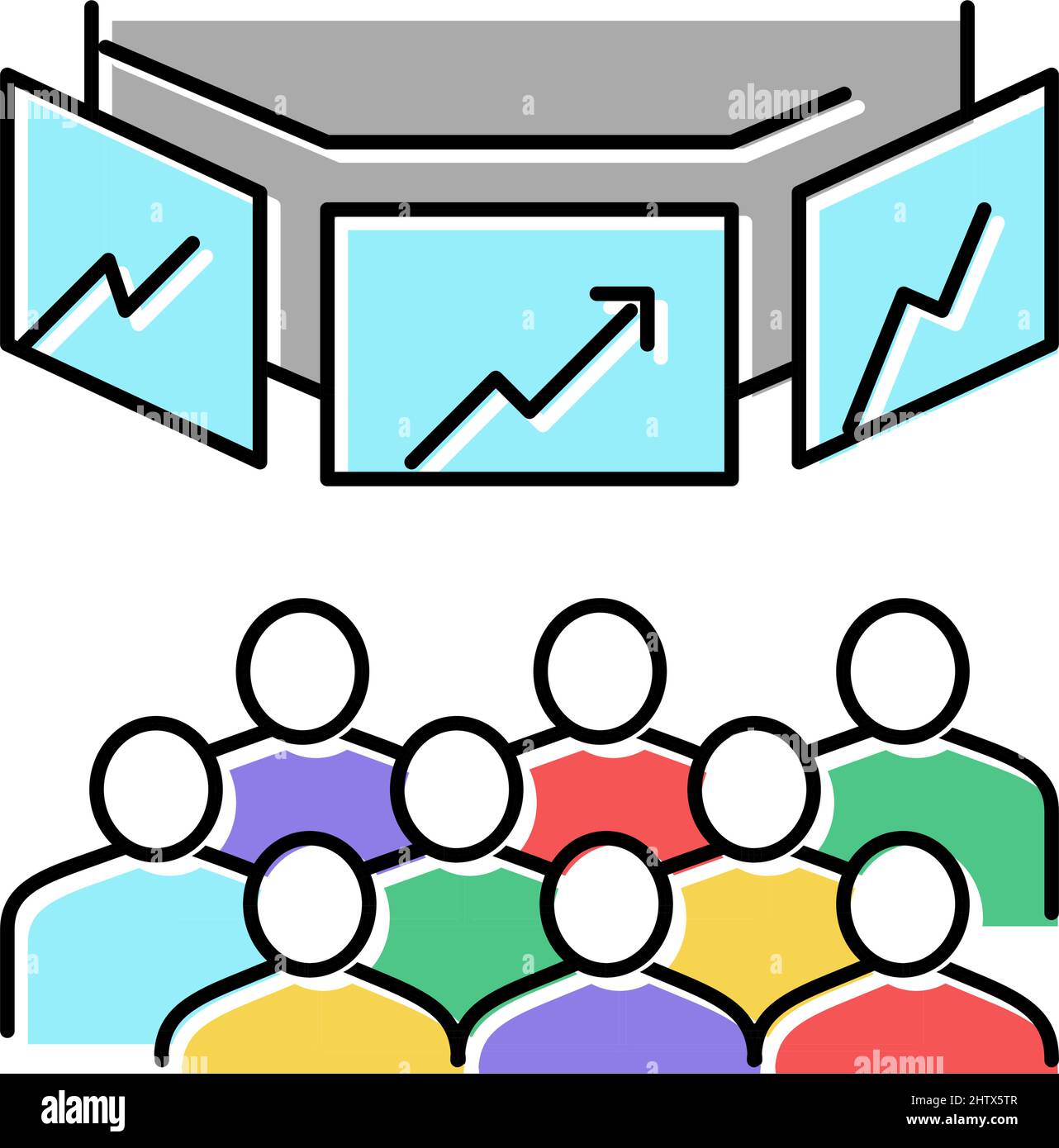 trading on stock exchange color icon vector illustration Stock Vector ...