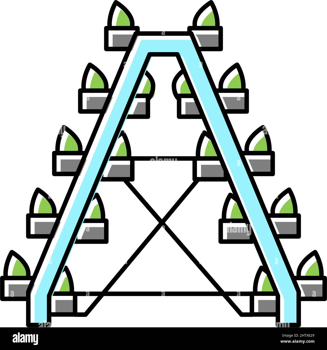 hydroponic farm machinery equipment color icon vector illustration ...