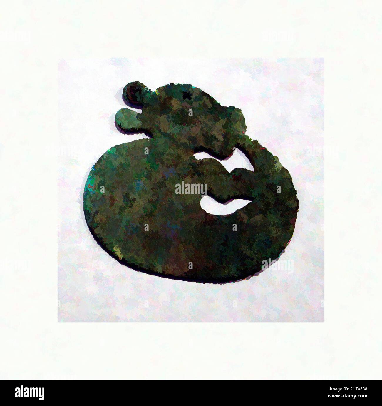 Art inspired by Animal Disk, A.D. 200–900, Peru, Peruvian, Copper, gilt ...