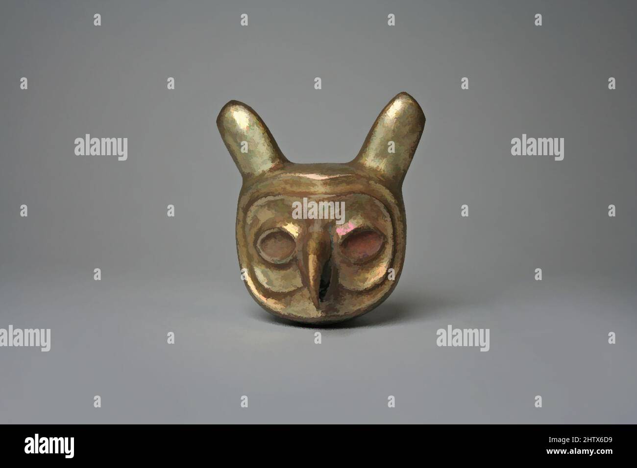 Art inspired by Owl Ornament, 390–450, Peru, Moche (Loma Negra), Gilded ...