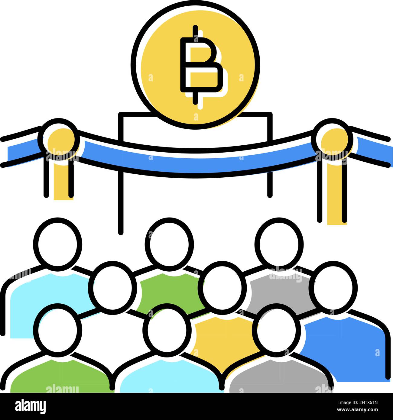 presentation bitcoin color icon vector illustration Stock Vector Image ...