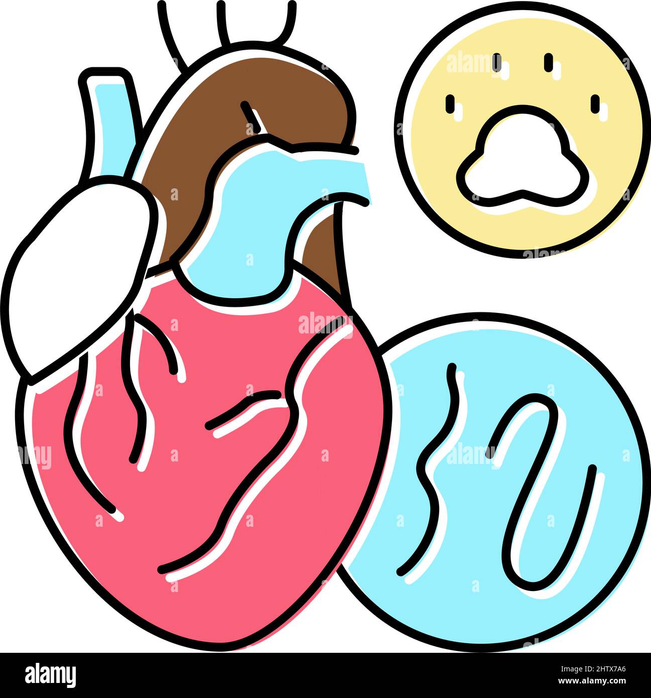 heartworm disease color icon vector illustration Stock Vector Image ...