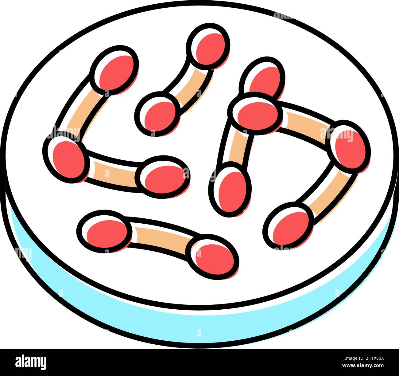 bacteria corynebacterium diphtheriae color icon vector illustration ...