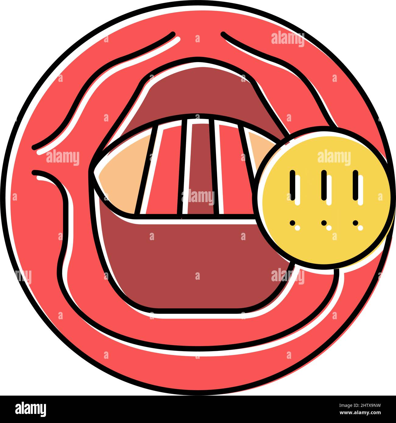 hoarseness health problem color icon vector illustration Stock Vector ...