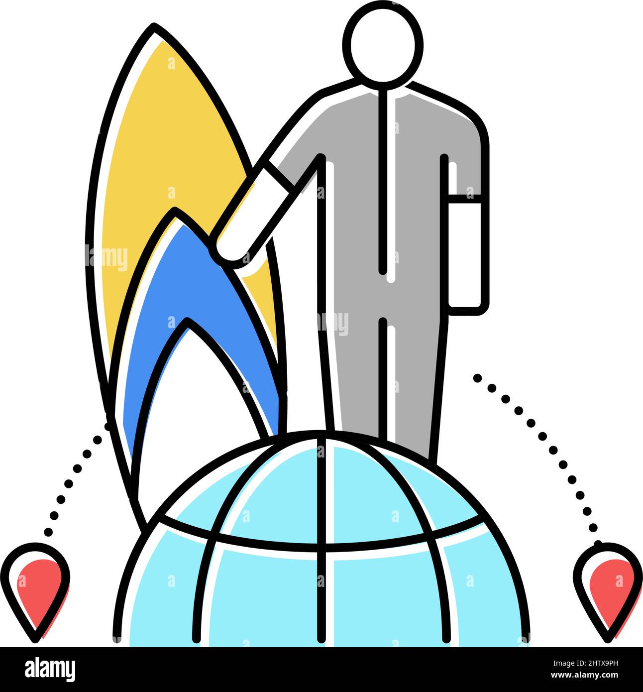 water sport tourism color icon vector illustration Stock Vector Image ...