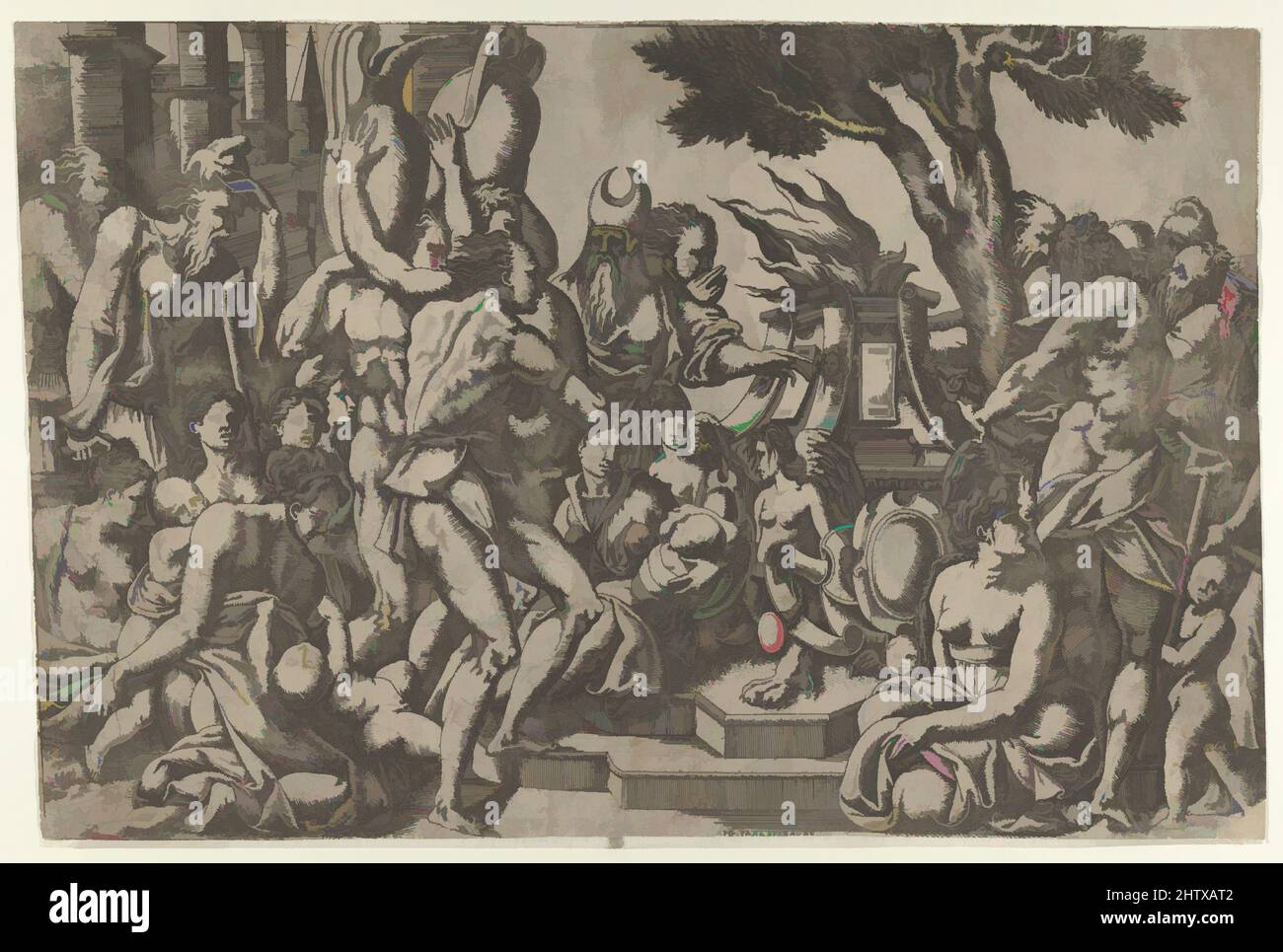 Art inspired by A Sacrifice, 1542, Etching, Sheet (trimmed): 10 15/16 × ...