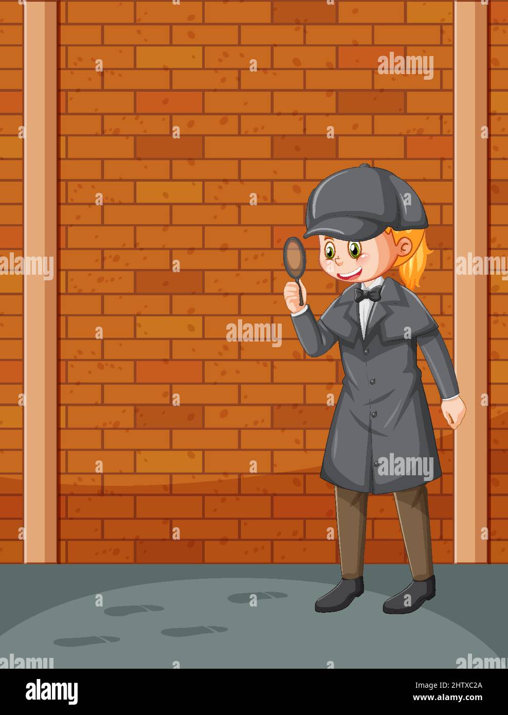 Detective wearing brown overcoat illustration Stock Vector Image & Art ...