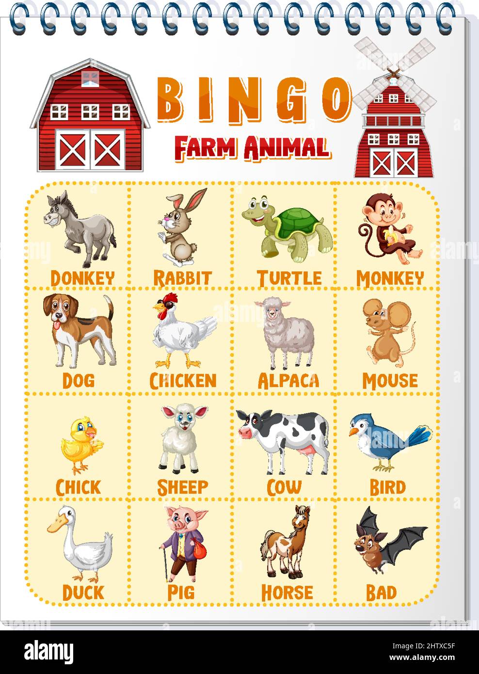Printable 30 Farm Bingo Cards Printable Farm Bingo Game, Farm ...