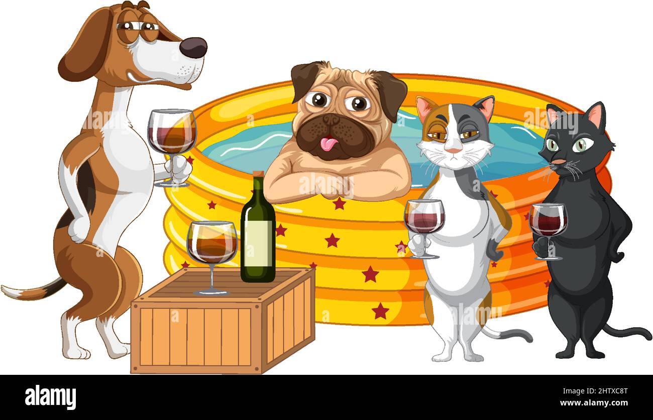 Dog drinking water Stock Vector Images - Alamy