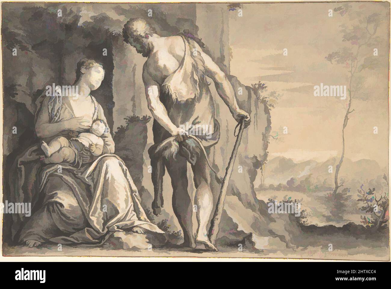 Art inspired by The Family of Cain, ca. 1638–47, Pen and black and ...