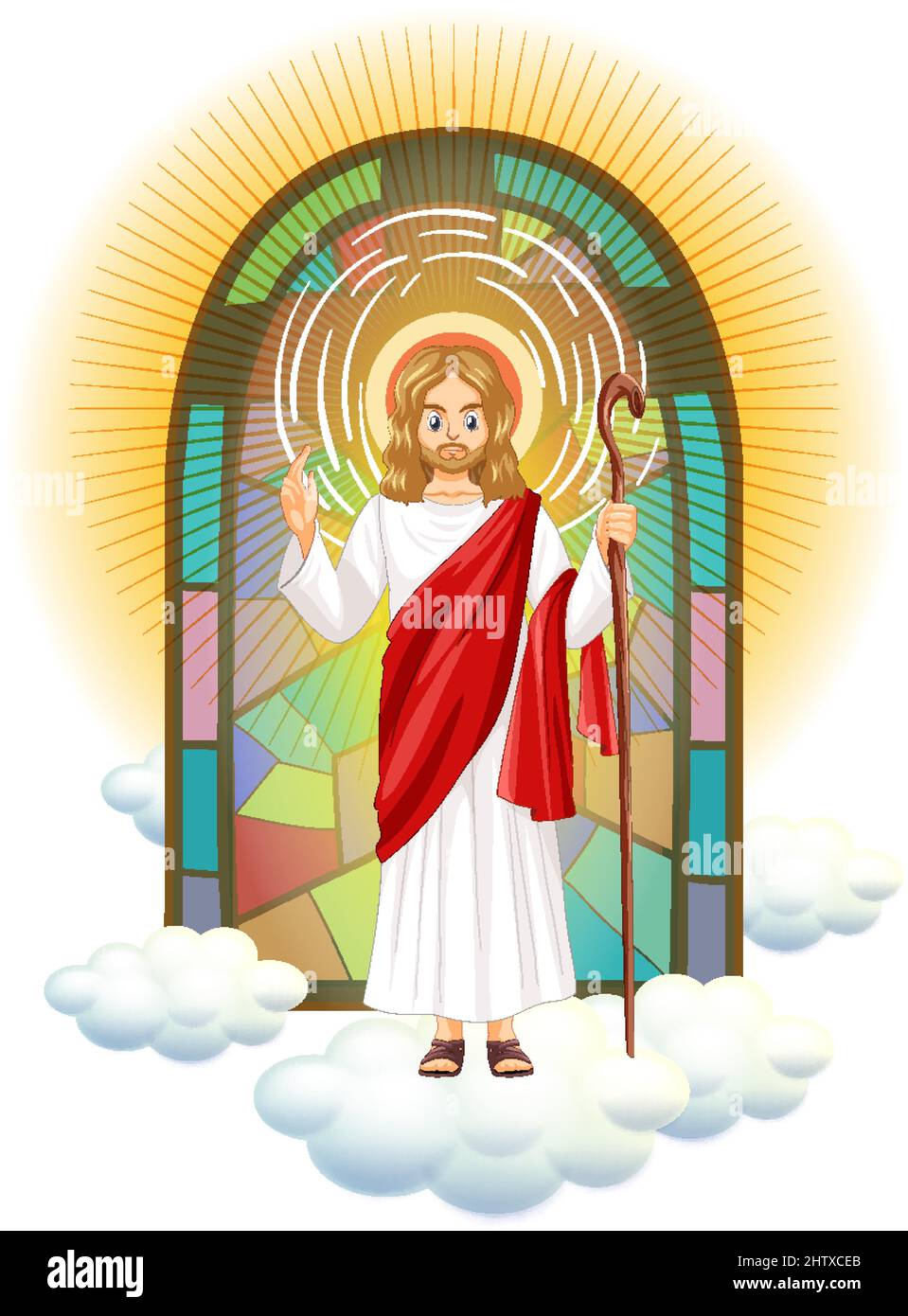 Jesus Christ character in cartoon style illustration Stock Vector Image ...