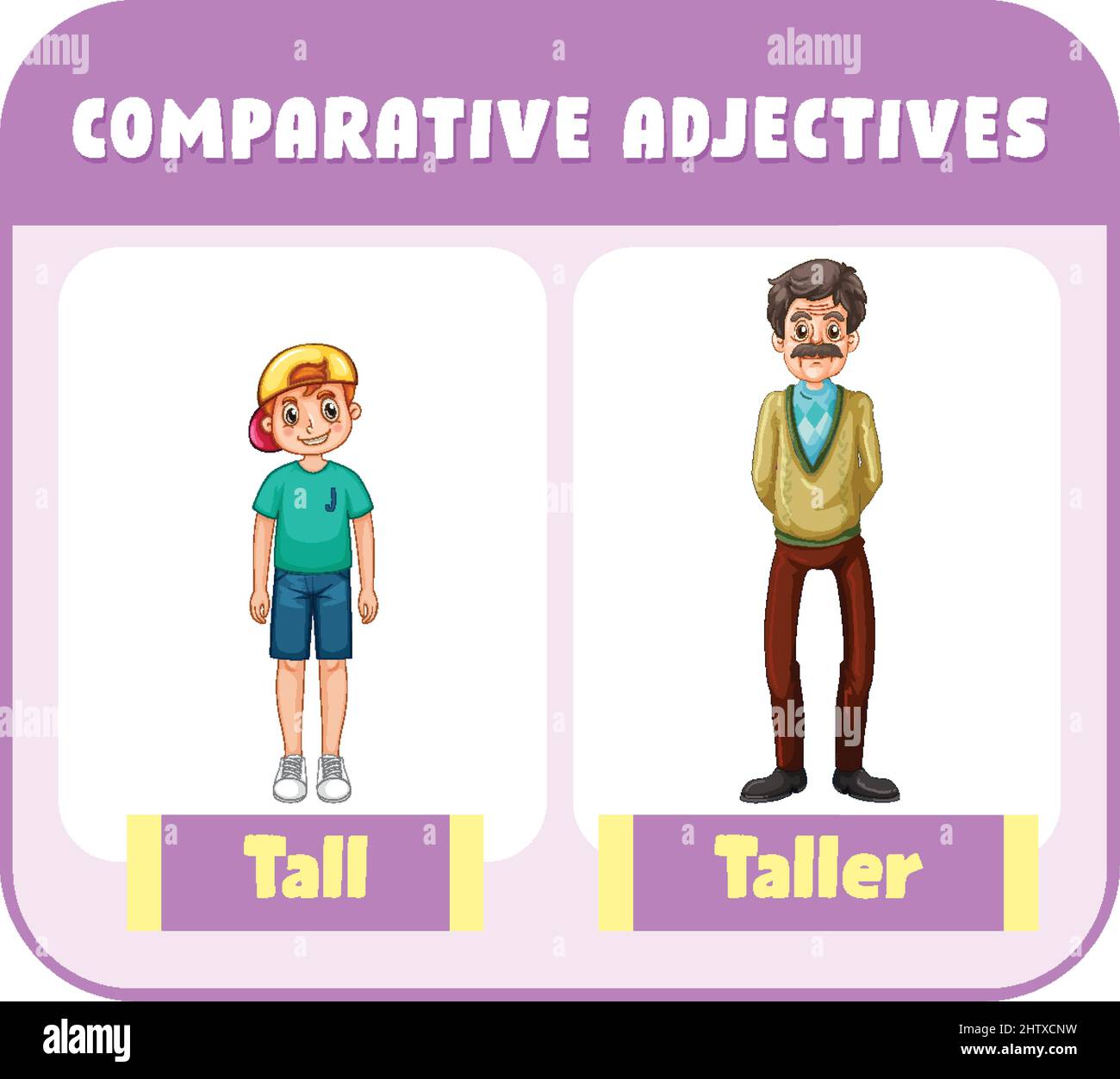 Comparative Adjectives for word tall illustration Stock Vector Image ...