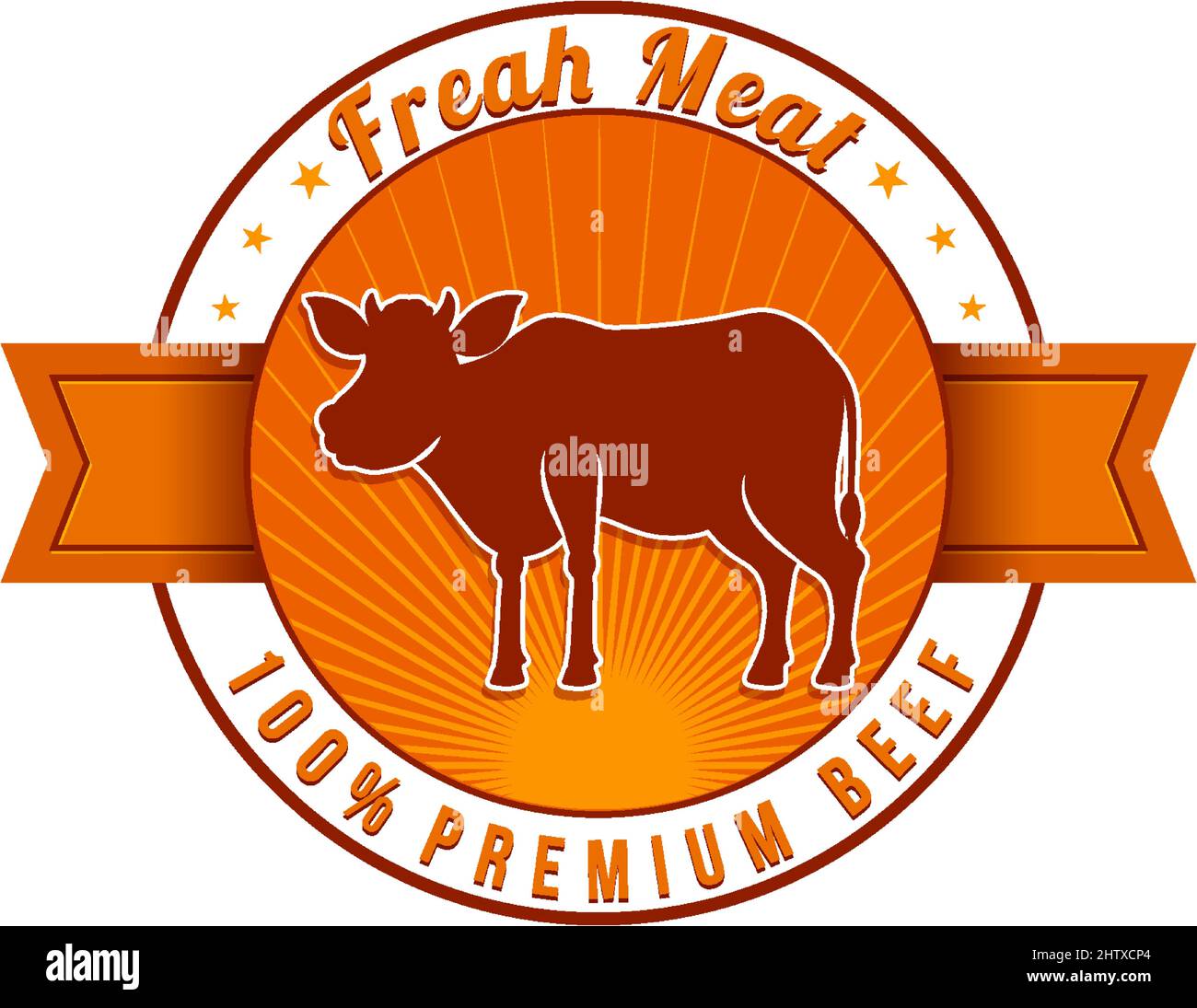 A cow with a Fresh meat label illustration Stock Vector Image & Art - Alamy